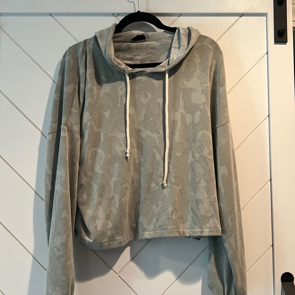 Sweaters | Blank Paige Green Muted Camo Hoodie M | Poshmark